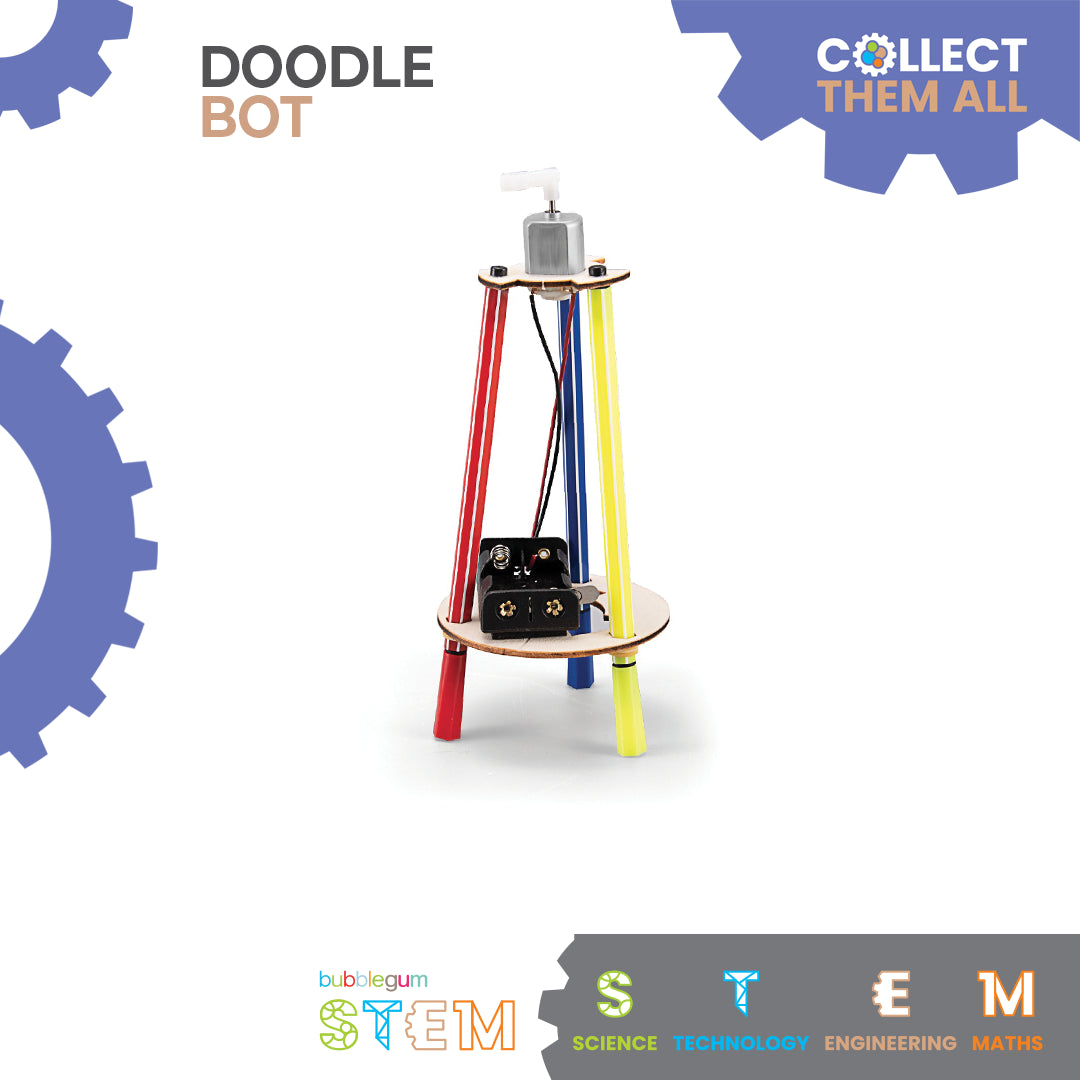 BUBBLEGUM Wood STEM Doodle Bot