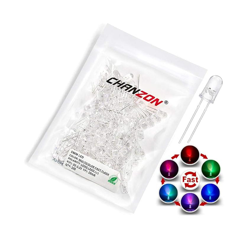 Flashing LED Light (5mm) (Pack of 10)