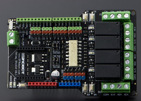 DFROBOT Gravity: 4 Channel Relay Shield for Arduino – EcoRobotics