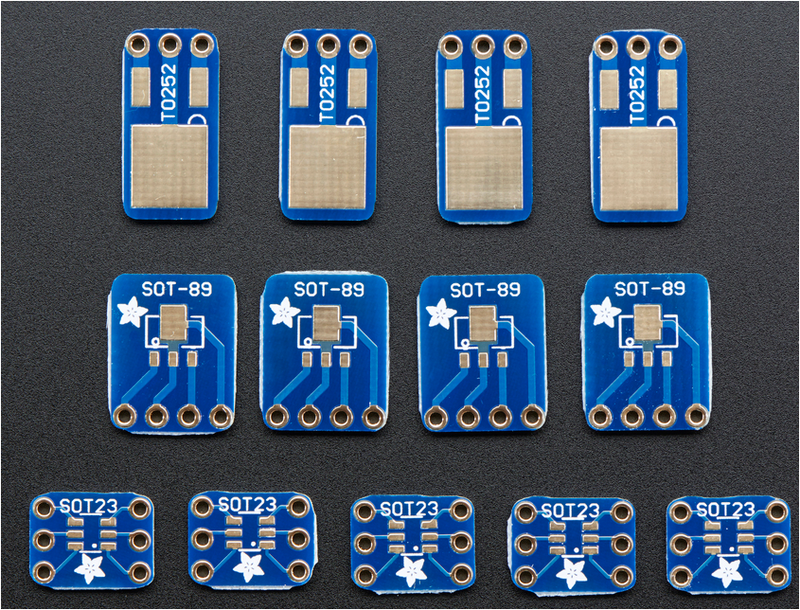 ADAFRUIT SMT Breakout PCB Set For SOT-23, SOT-89, SOT-223 and TO252 ...
