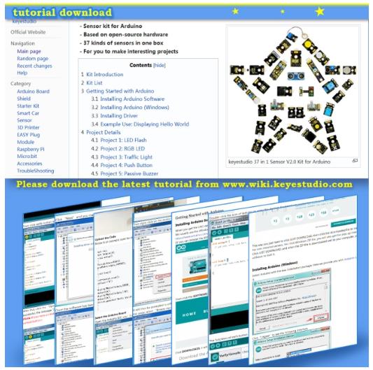 KEYESTUDIO Sensor Starter V2.0 Kit 37 in 1 Box for Arduino
